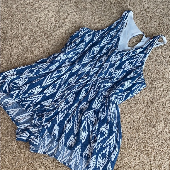 one clothing | Pants & Jumpsuits | Blue White Flowy Romper | Poshmark